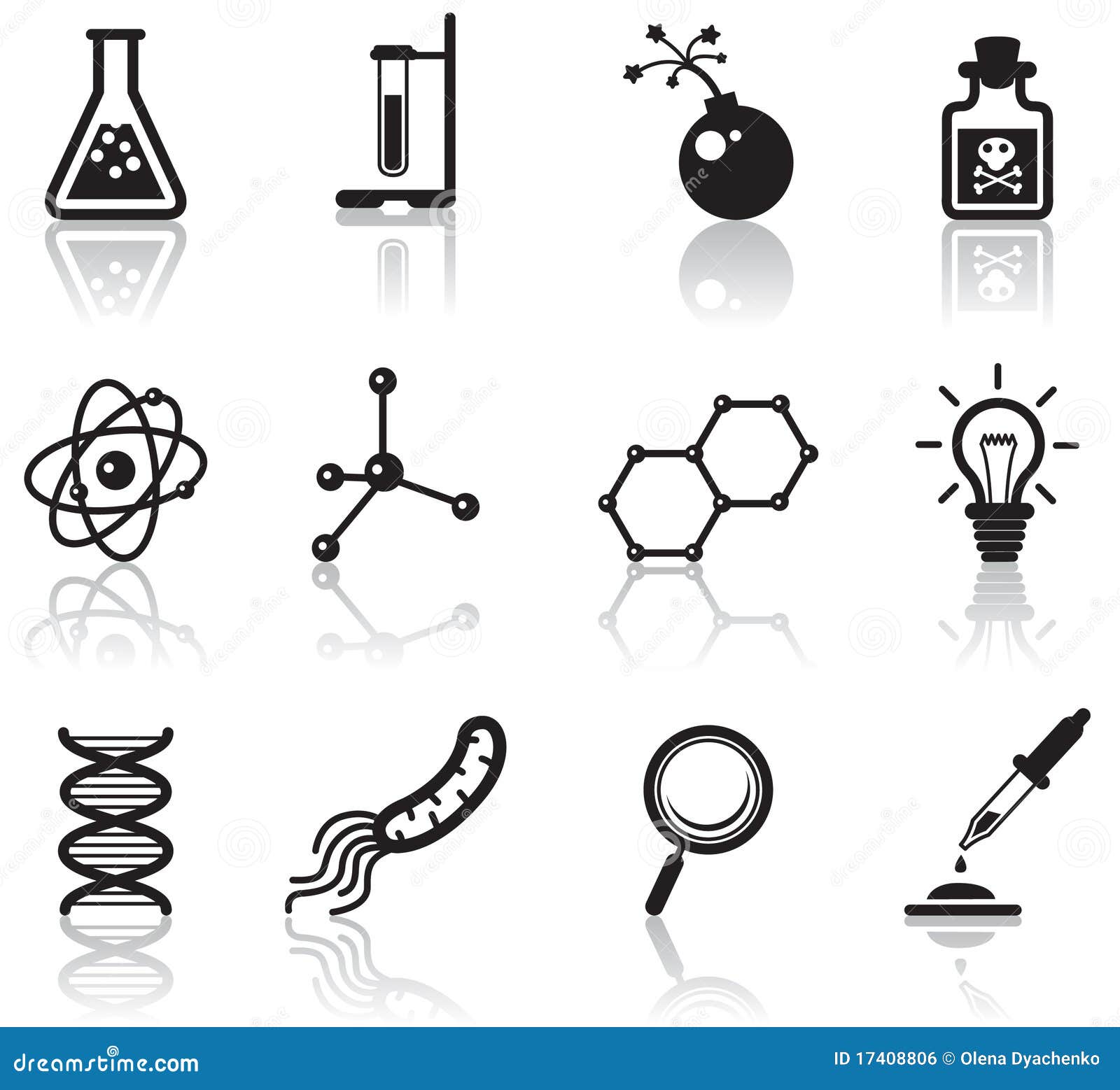 Science icons stock vector. Illustration of bomb, biology - 17408806