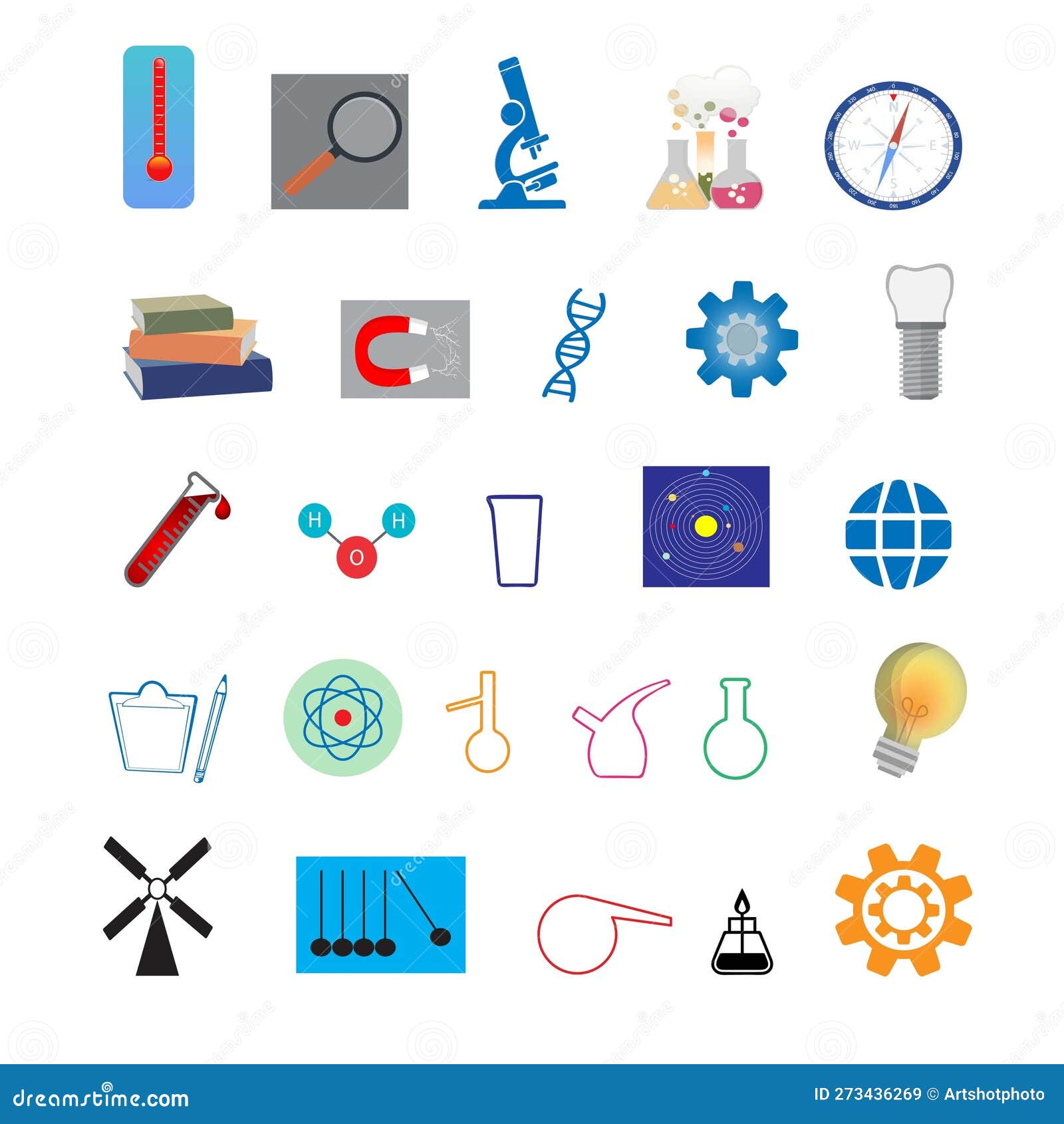 Colorful Science Symbol - Magnifying Glass Vector Illustration ...