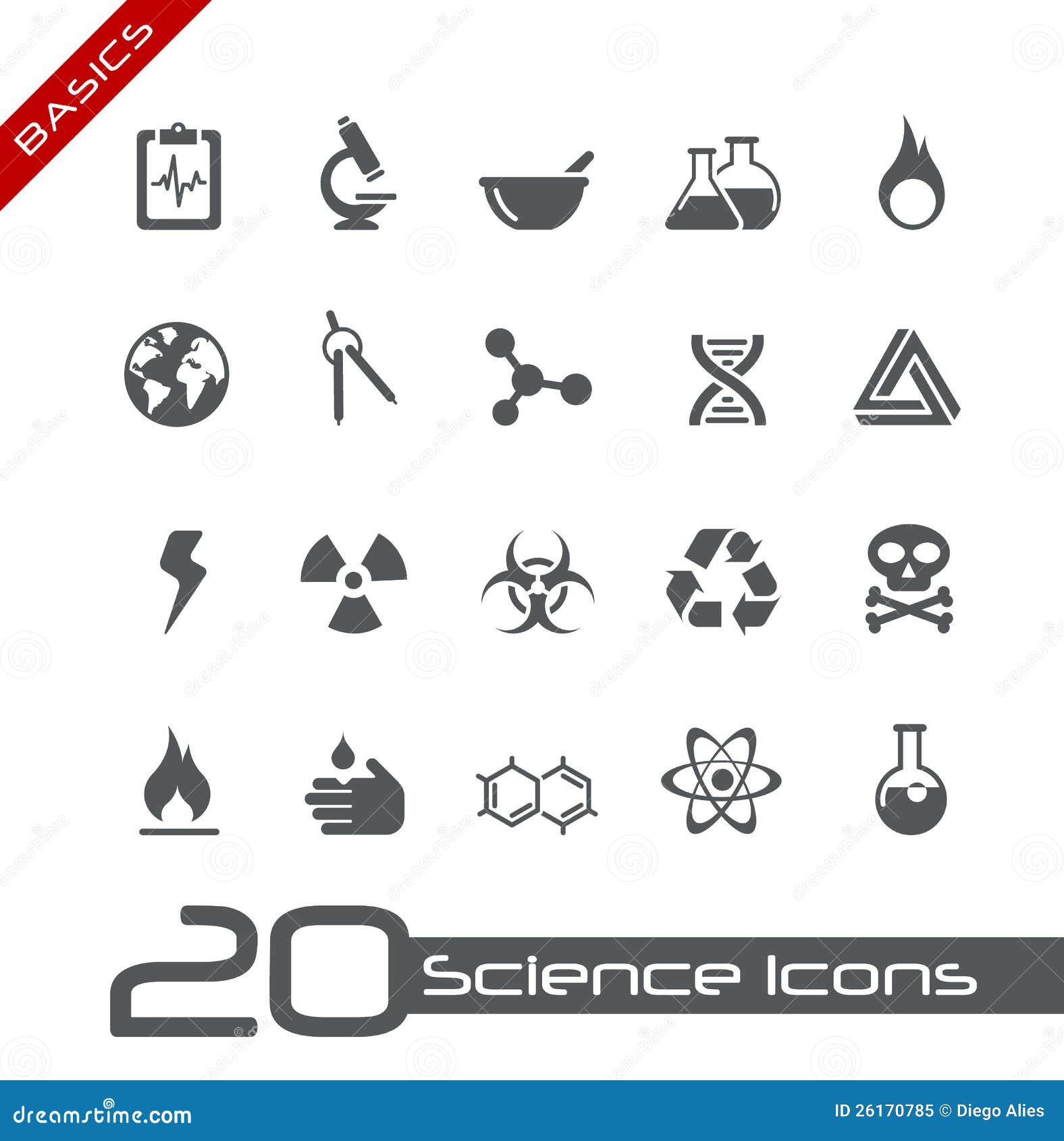 Science Icons // Basics stock vector. Illustration of chemistry - 26170785