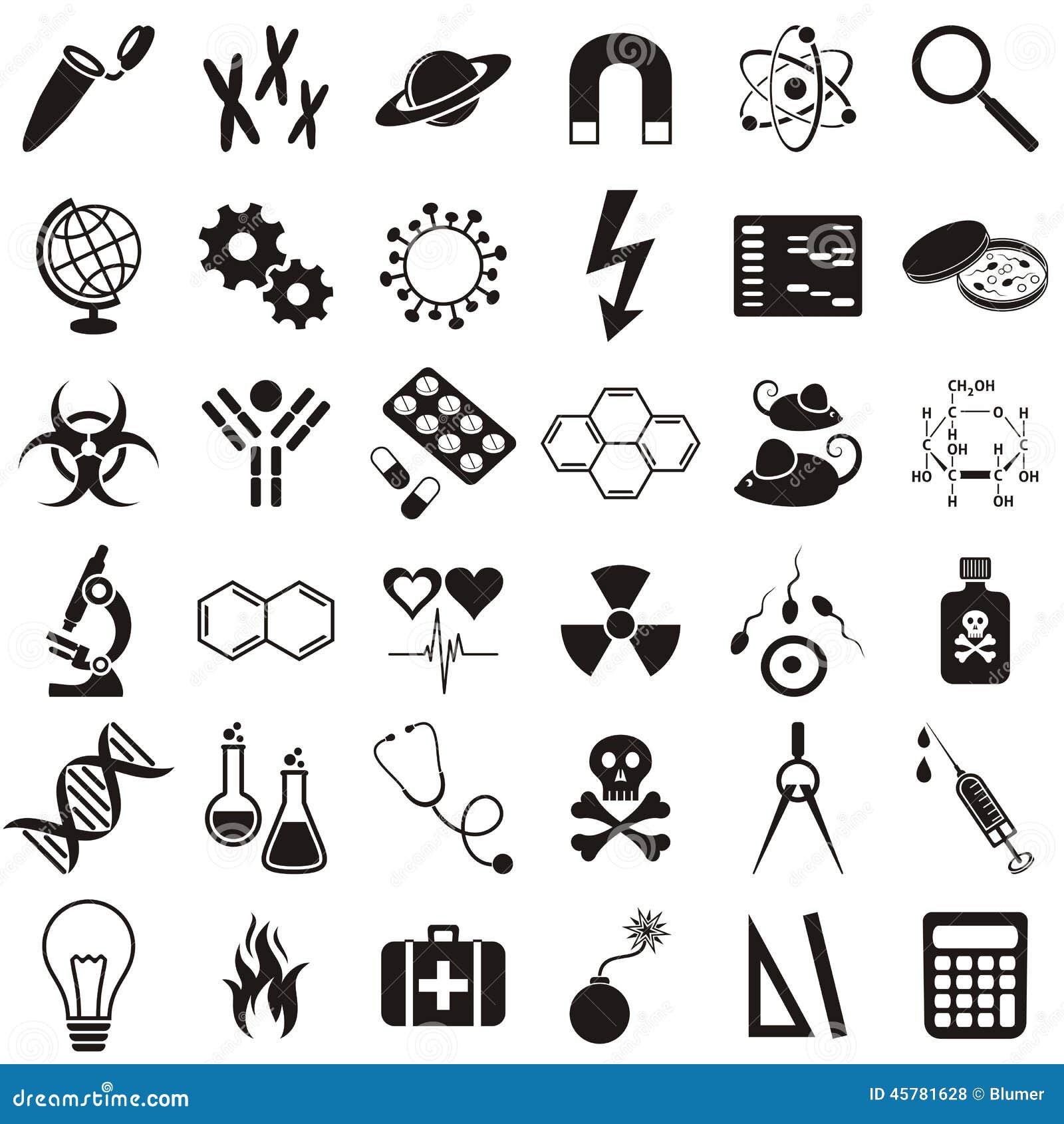 Science icons stock vector. Illustration of dish, health - 45781628