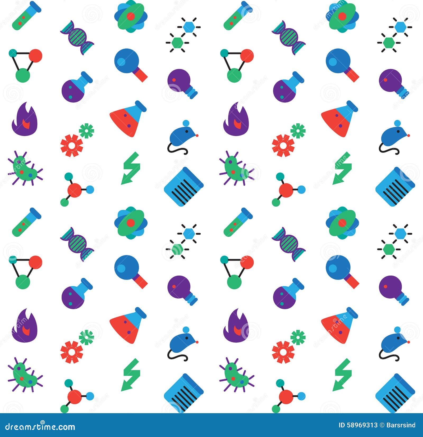 Science Icons Seamless Pattern Stock Illustration - Illustration of ...