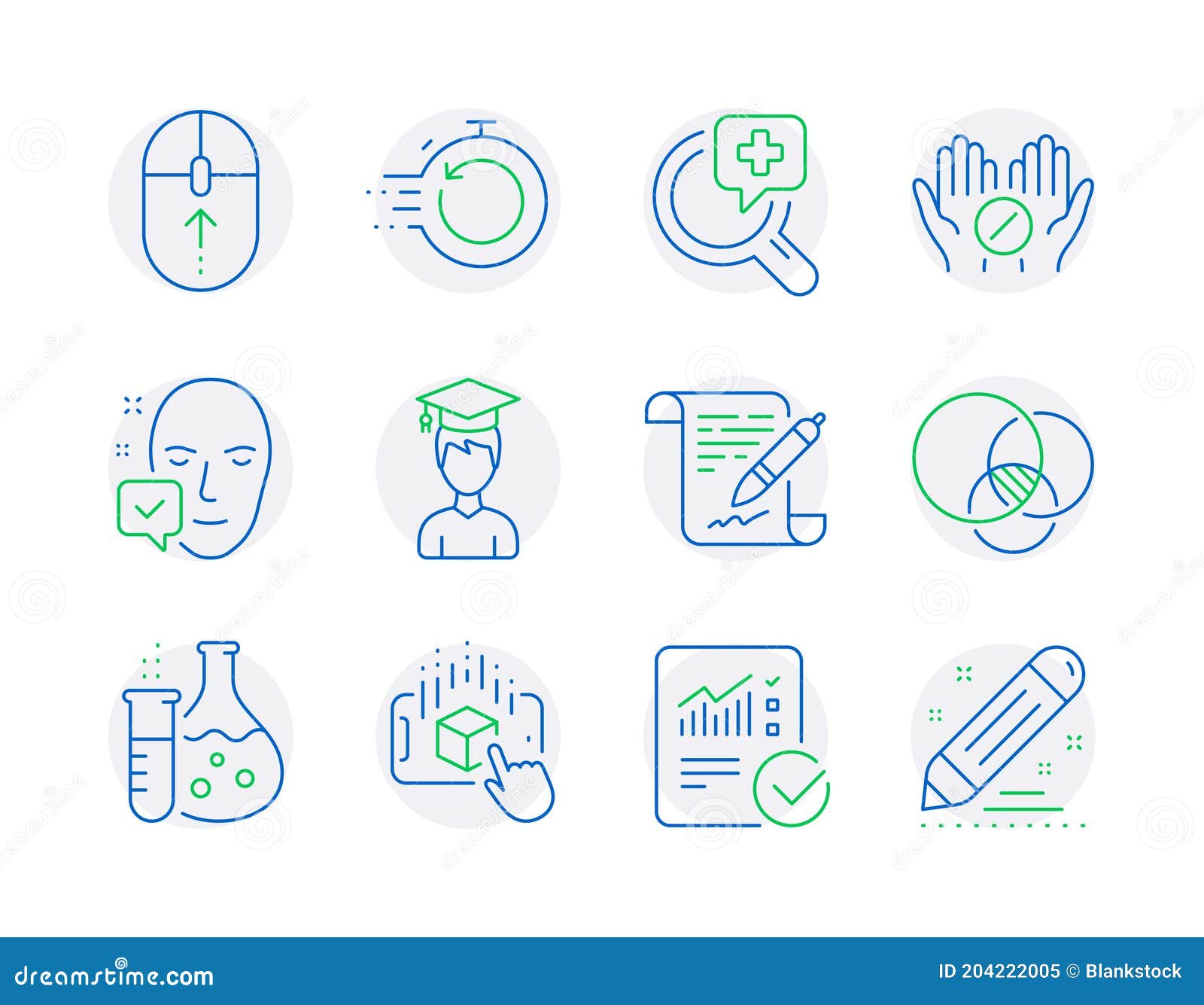 Science Icons Set. Included Icon As Student, Agreement Document ...