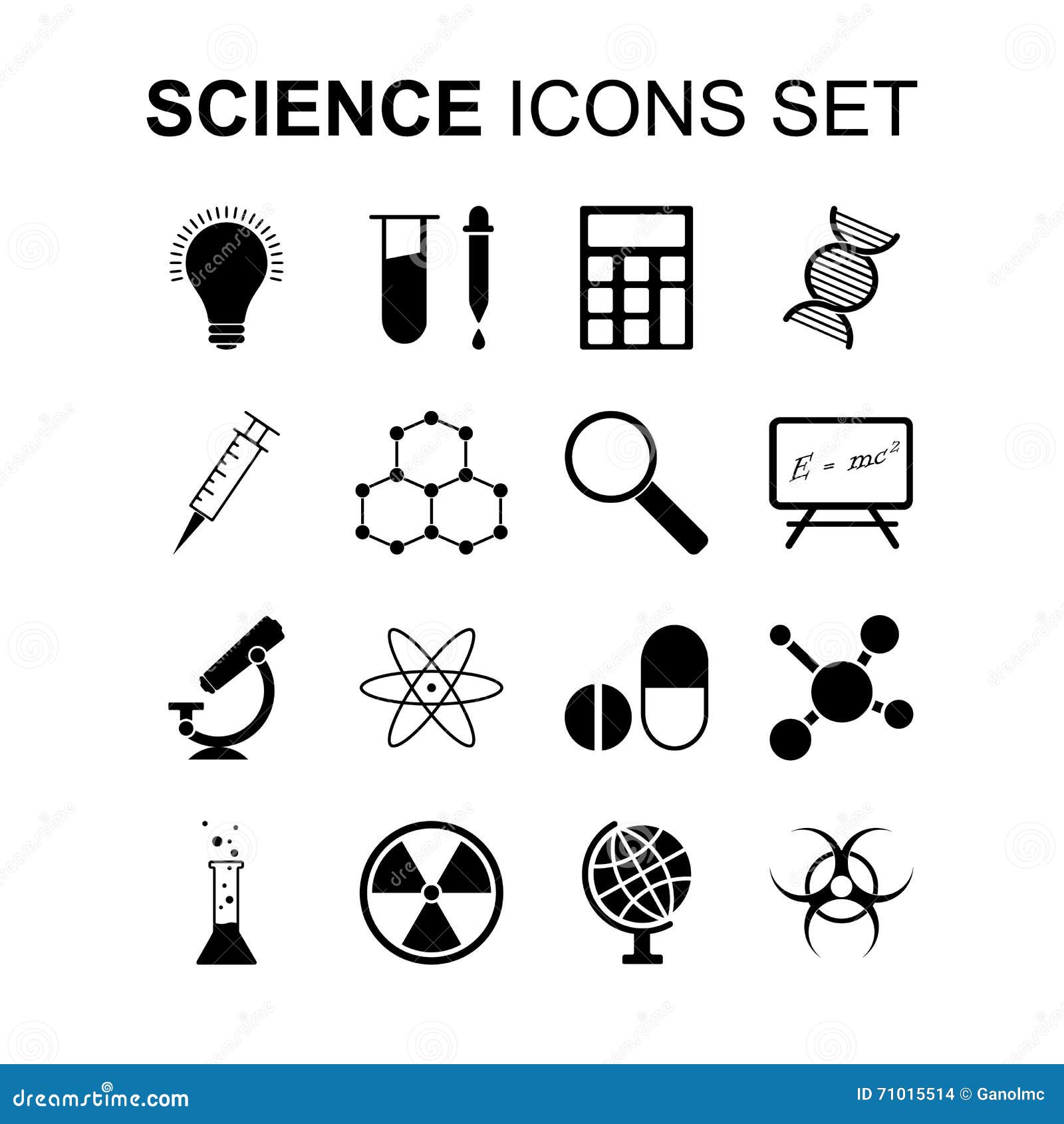 Science Icons Set. Vector Illustration Stock Vector - Illustration of ...