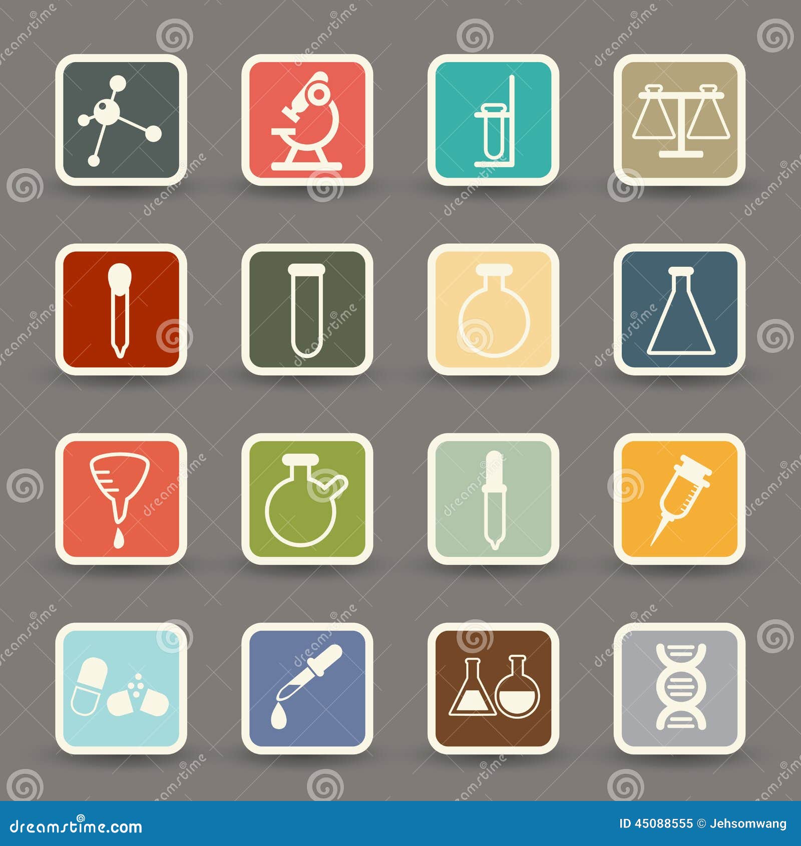 Science icons vector stock vector. Illustration of chemical - 45088555