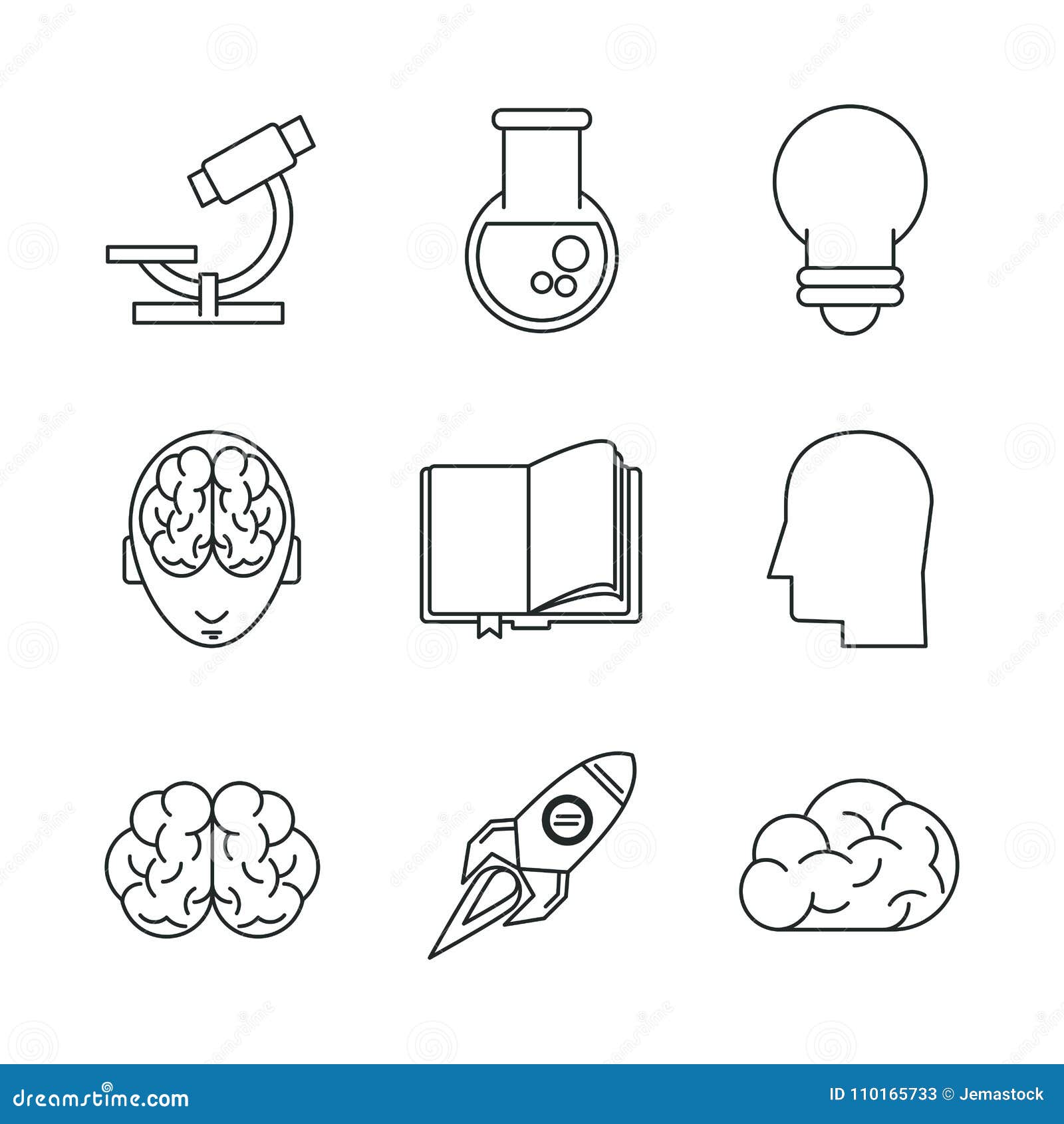 Science and ideas icons stock vector. Illustration of concept - 110165733