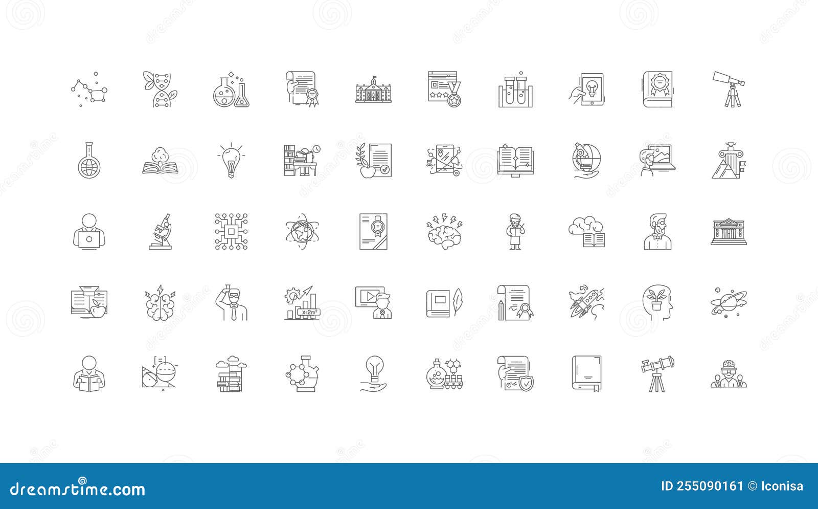 Science Ideas, Linear Icons, Line Signs Set, Vector Collection Stock ...