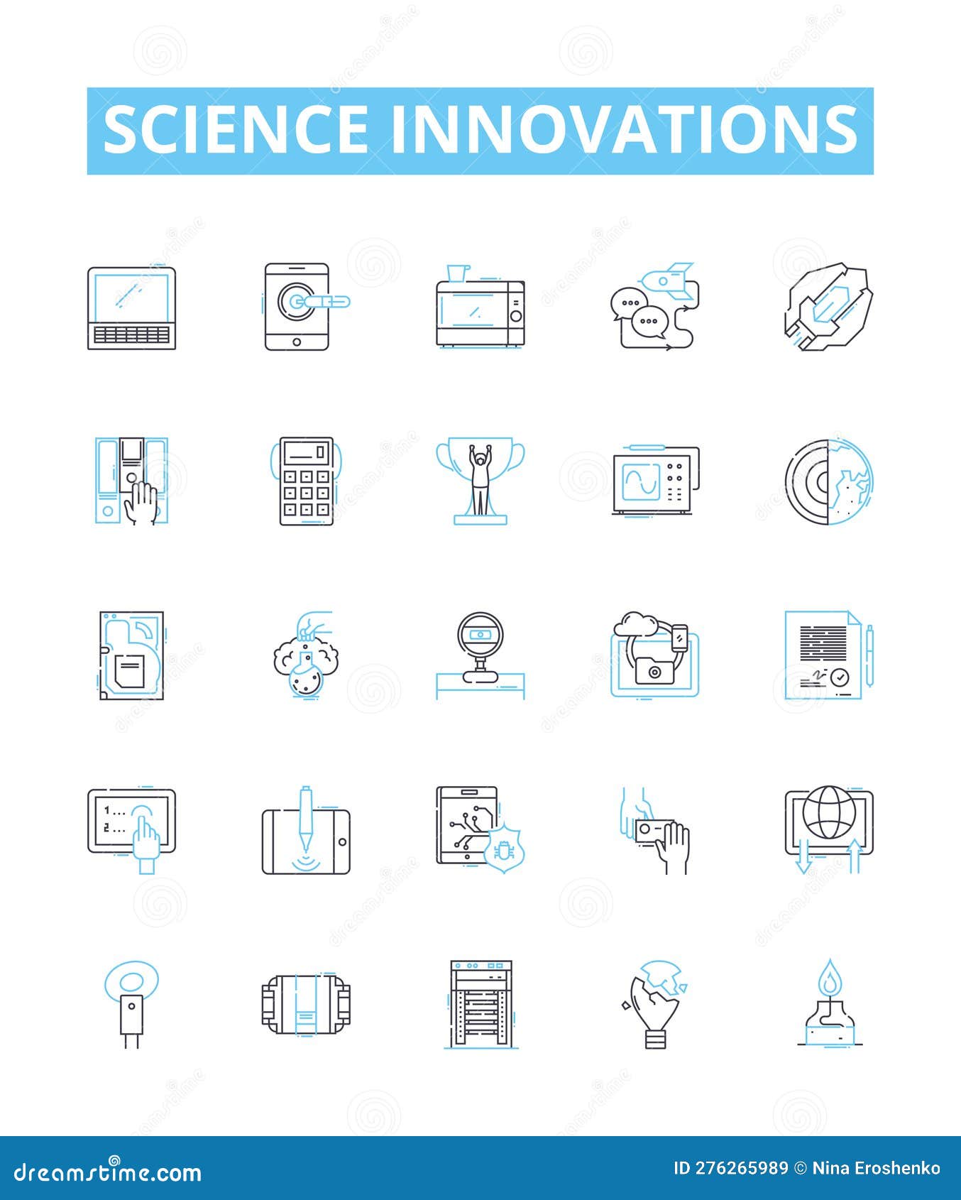 Science Innovations Vector Line Icons Set. Innovations, Science ...