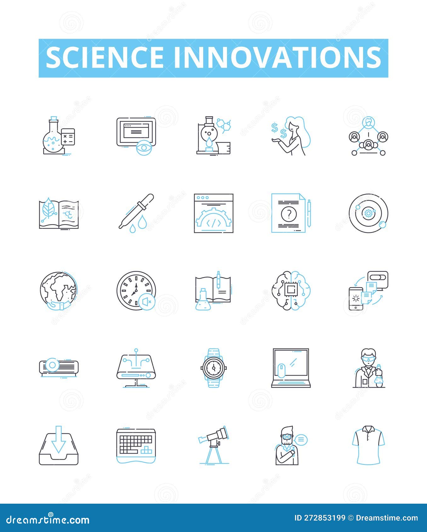 Science Innovations Vector Line Icons Set. Innovations, Science ...