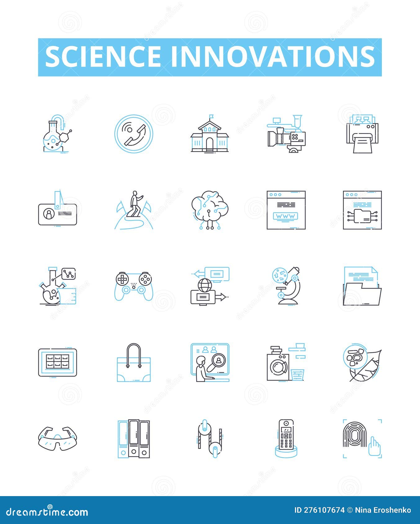 Science Innovations Vector Line Icons Set. Innovations, Science ...