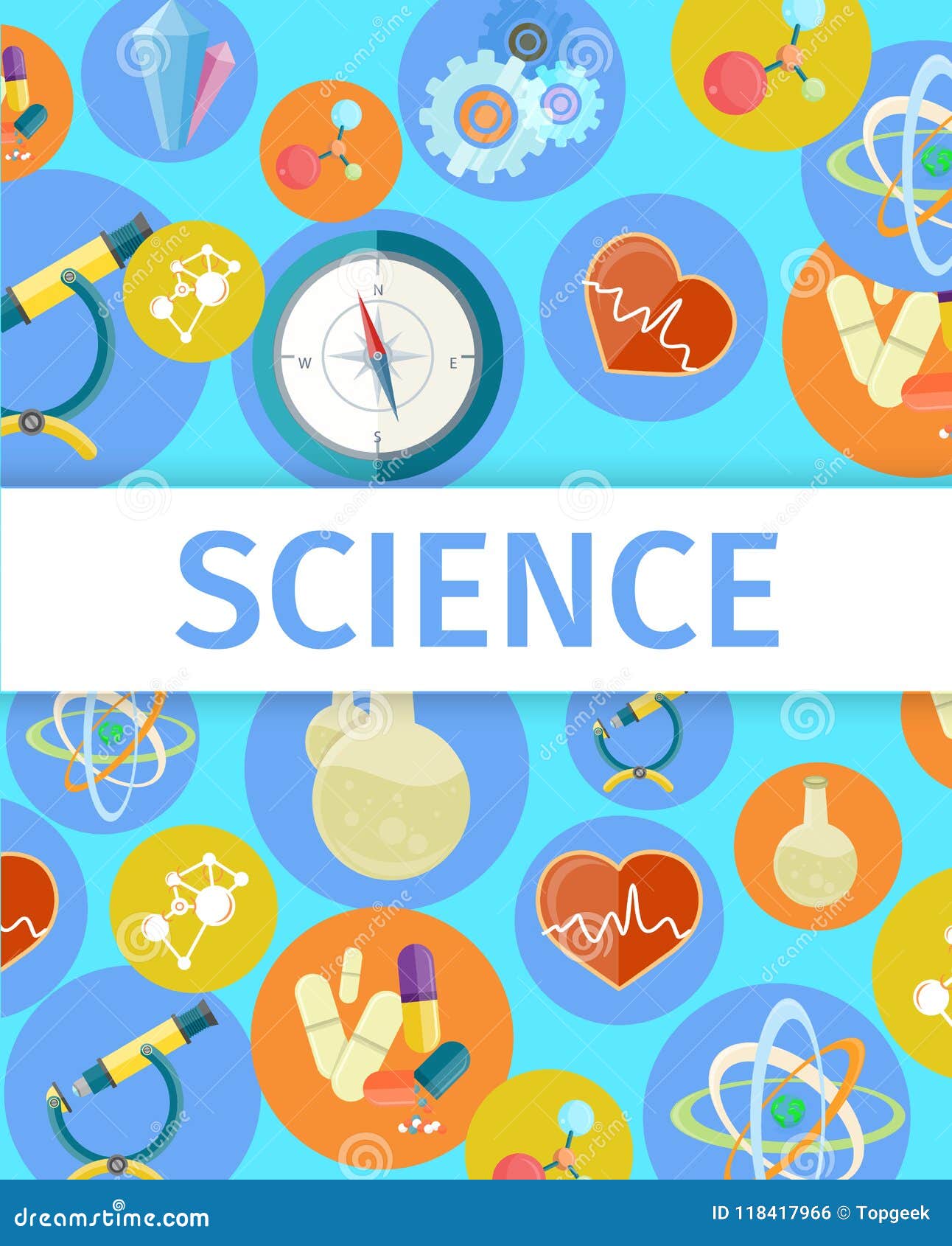 Science Inventions Colorful Vector Poster Stock Vector - Illustration ...