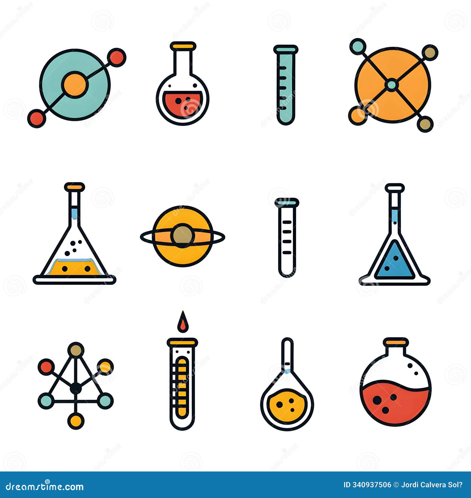 Science and Investigation Icon Set. Vector Illustration with Icons ...
