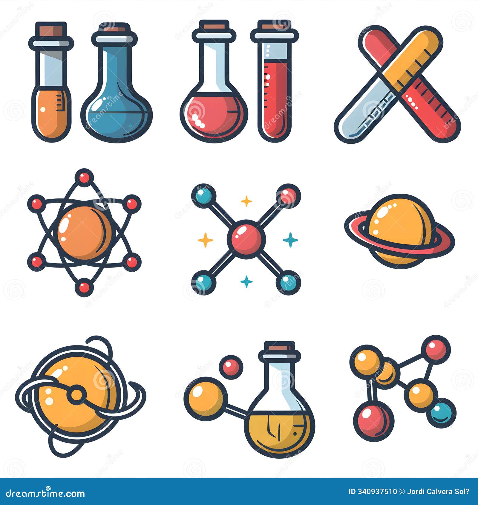 Science and Investigation Icon Set. Vector Illustration with Icons ...