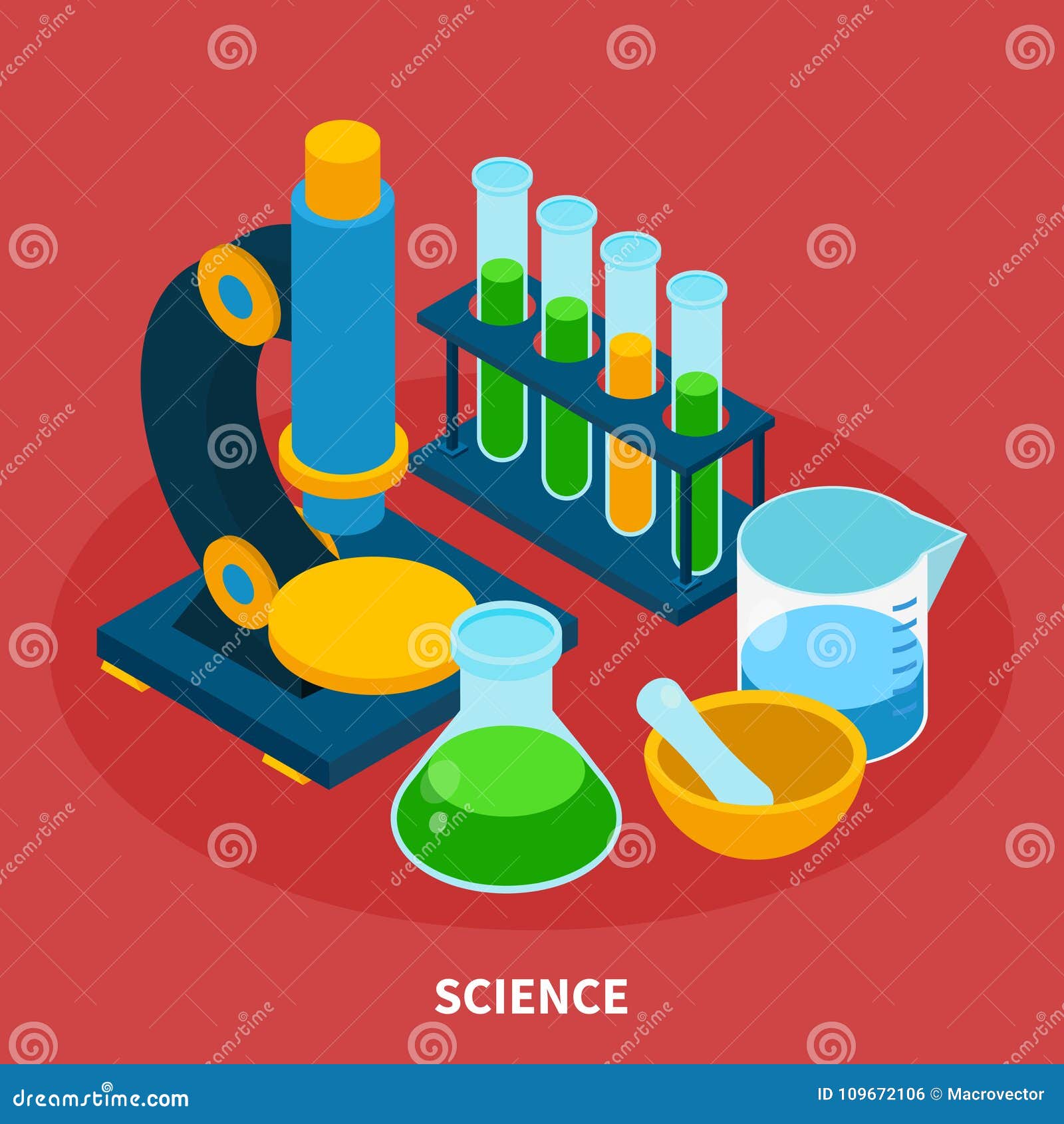 Science Isometric Composition Stock Vector - Illustration of analysis ...