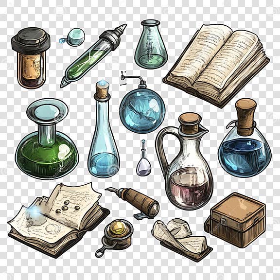 Science items concept set stock photo. Illustration of test - 341488590