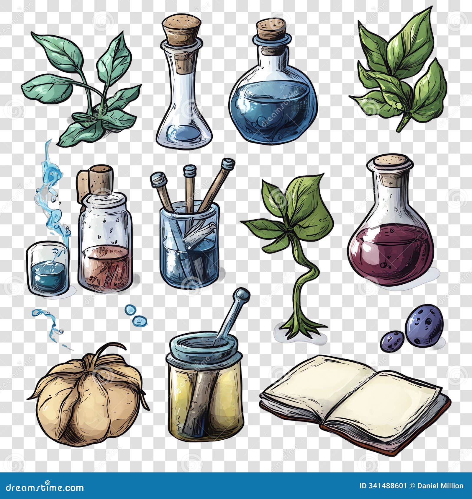 Science items set stock image. Illustration of banner - 341488601