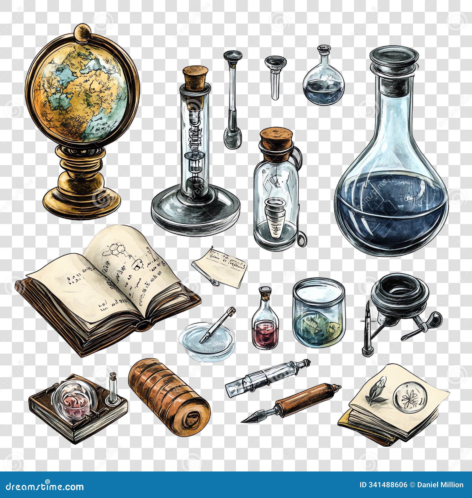 Science items set stock photo. Illustration of shape - 341488606