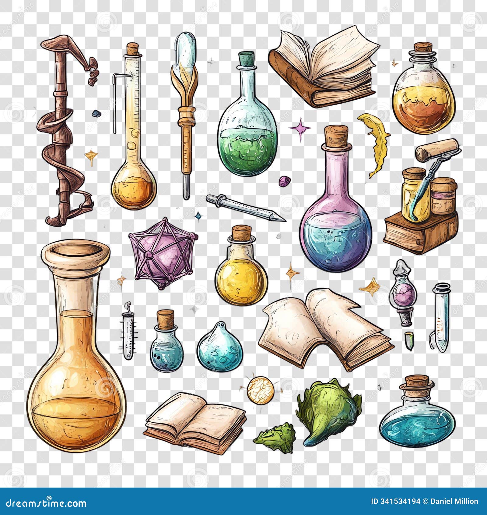 Science items set stock photo. Illustration of symbol - 341534194