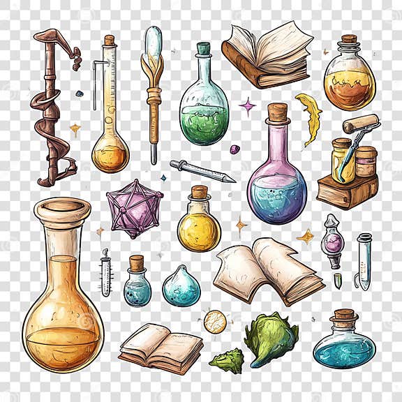 Science items set stock photo. Illustration of symbol - 341534194