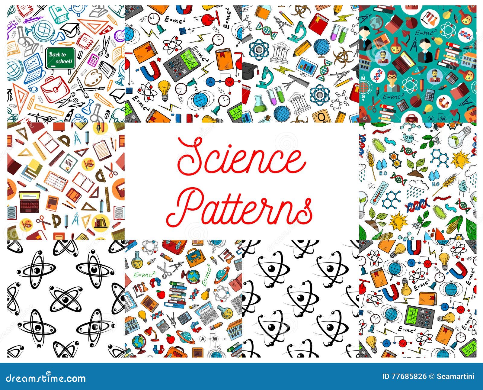 Science and Knowledge Seamless Pattern Wallpapers Stock Vector ...
