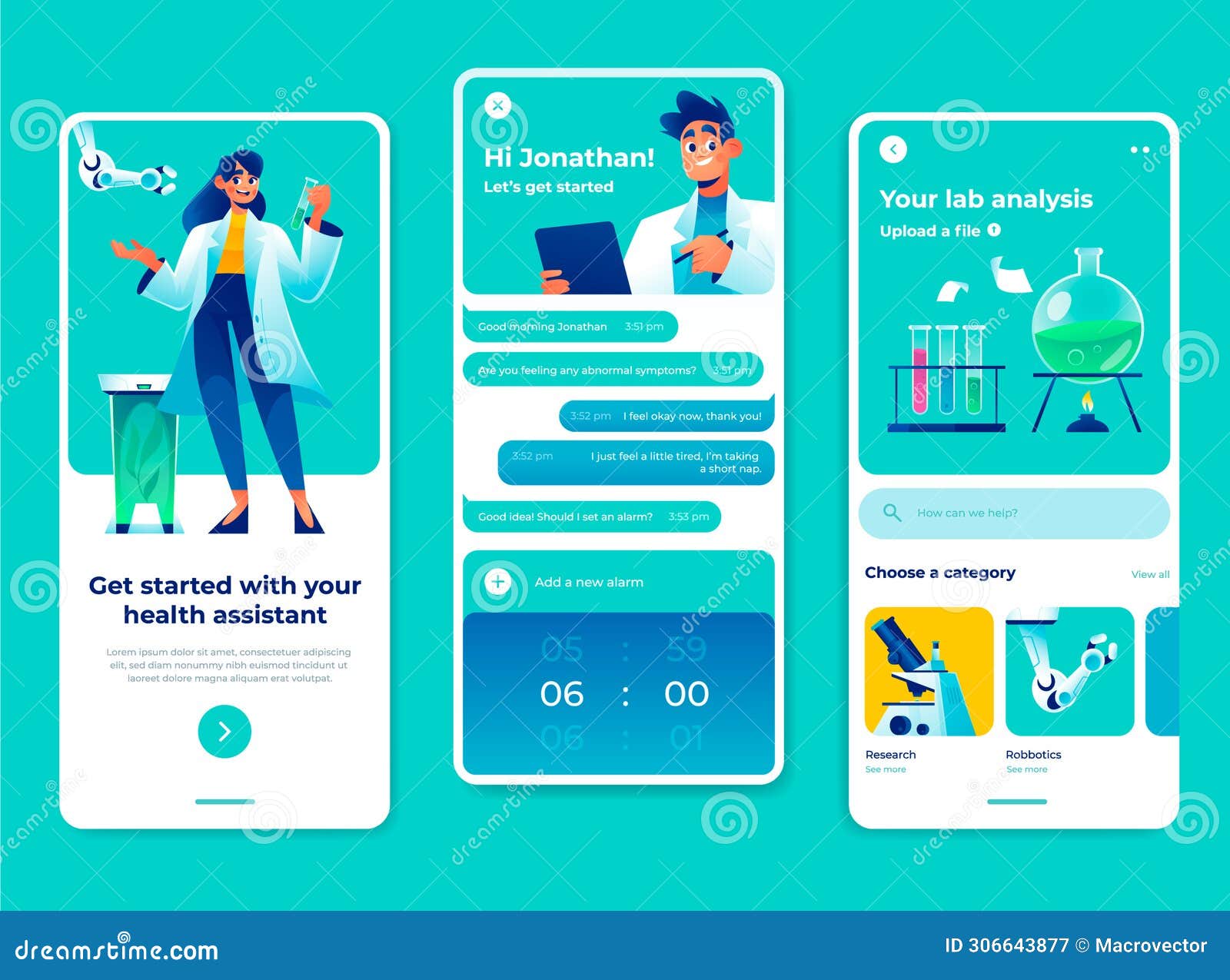 Science Lab App Design in Gradient Style Stock Illustration ...