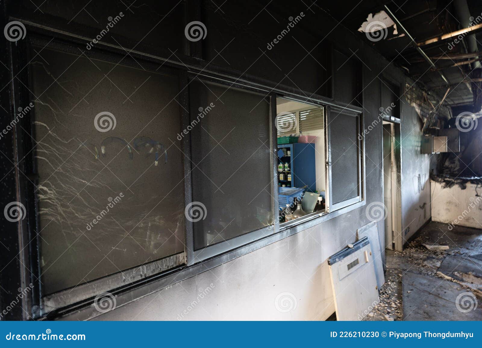 Science Lab Caused by Fire. Stock Photo - Image of emergency, dirty ...