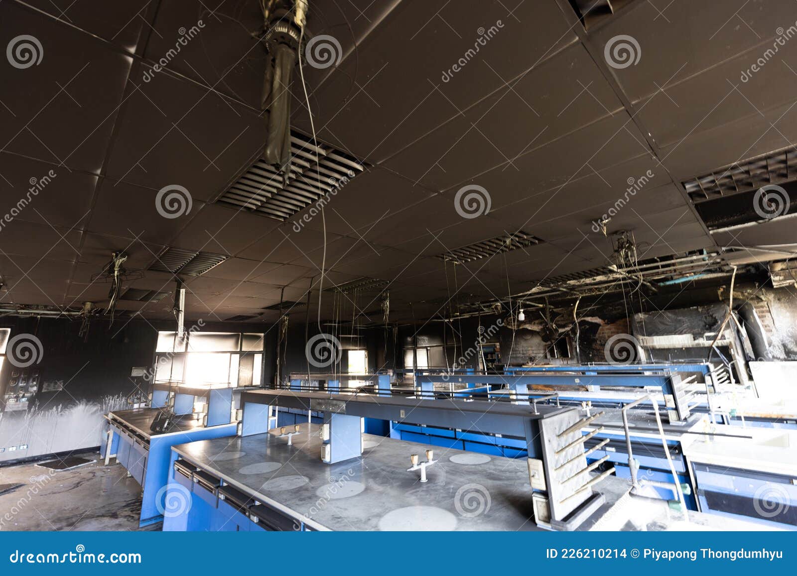 Science Lab Caused by Fire. Stock Photo - Image of danger, alarm: 226210214