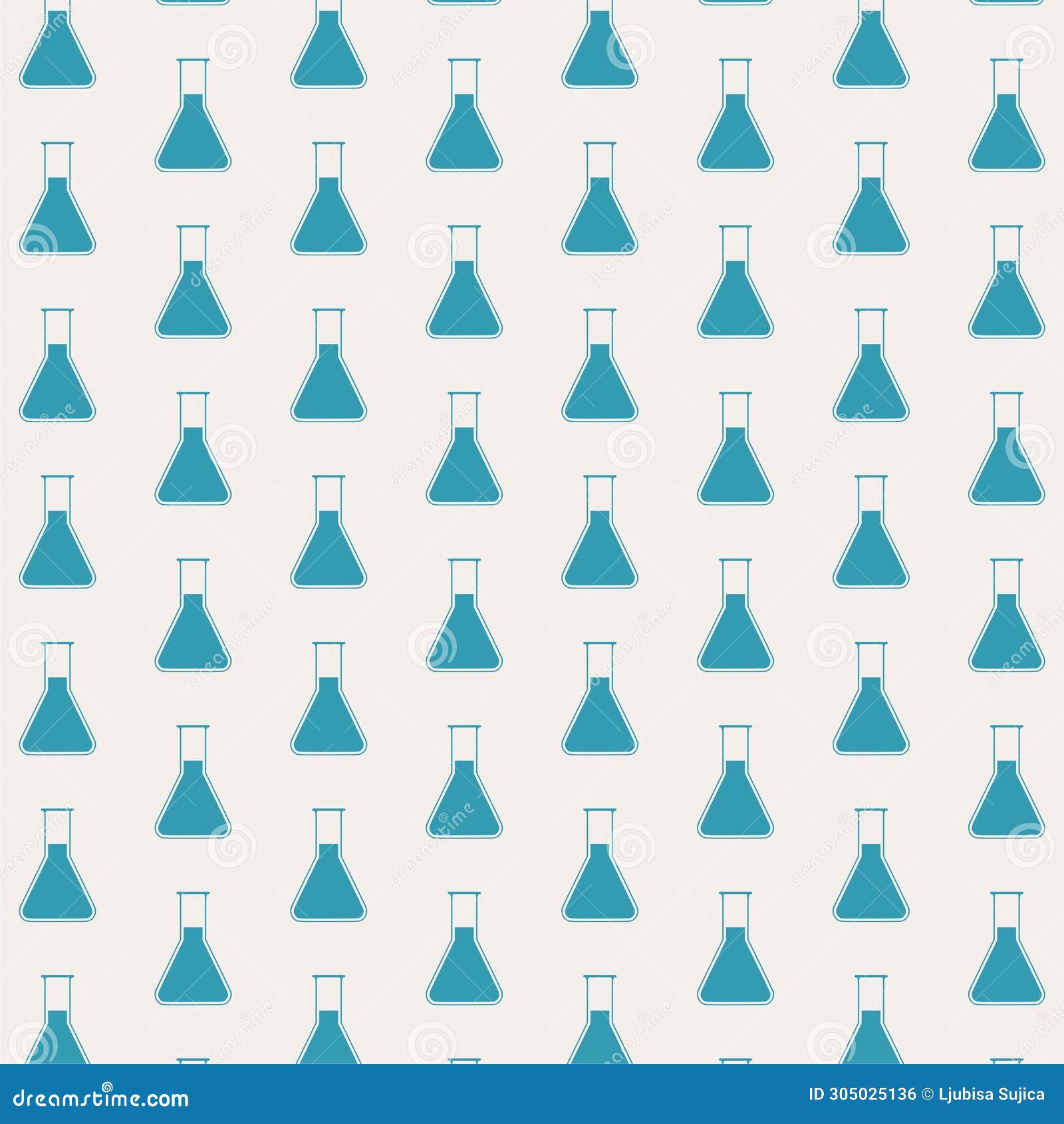 Science Lab Chemical Conical Flask Seamless Pattern Stock Vector ...