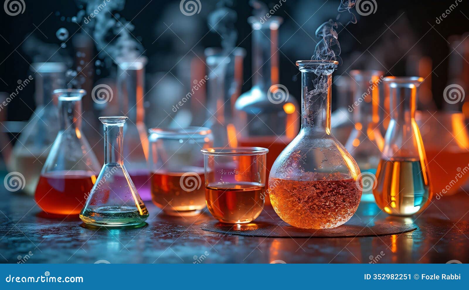 Science Lab Chemistry Experiment Glassware Flasks Good Resolution Stock ...