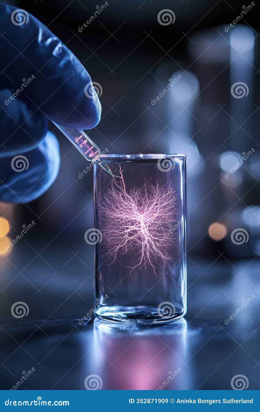 Science Lab with Electricity in a Beker Stock Illustration ...