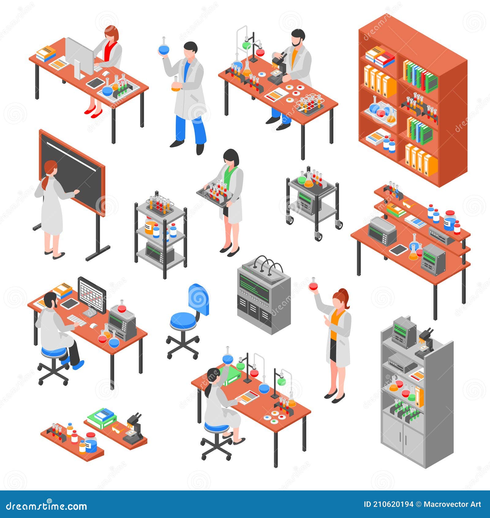 Science Lab Elements Set stock vector. Illustration of development ...
