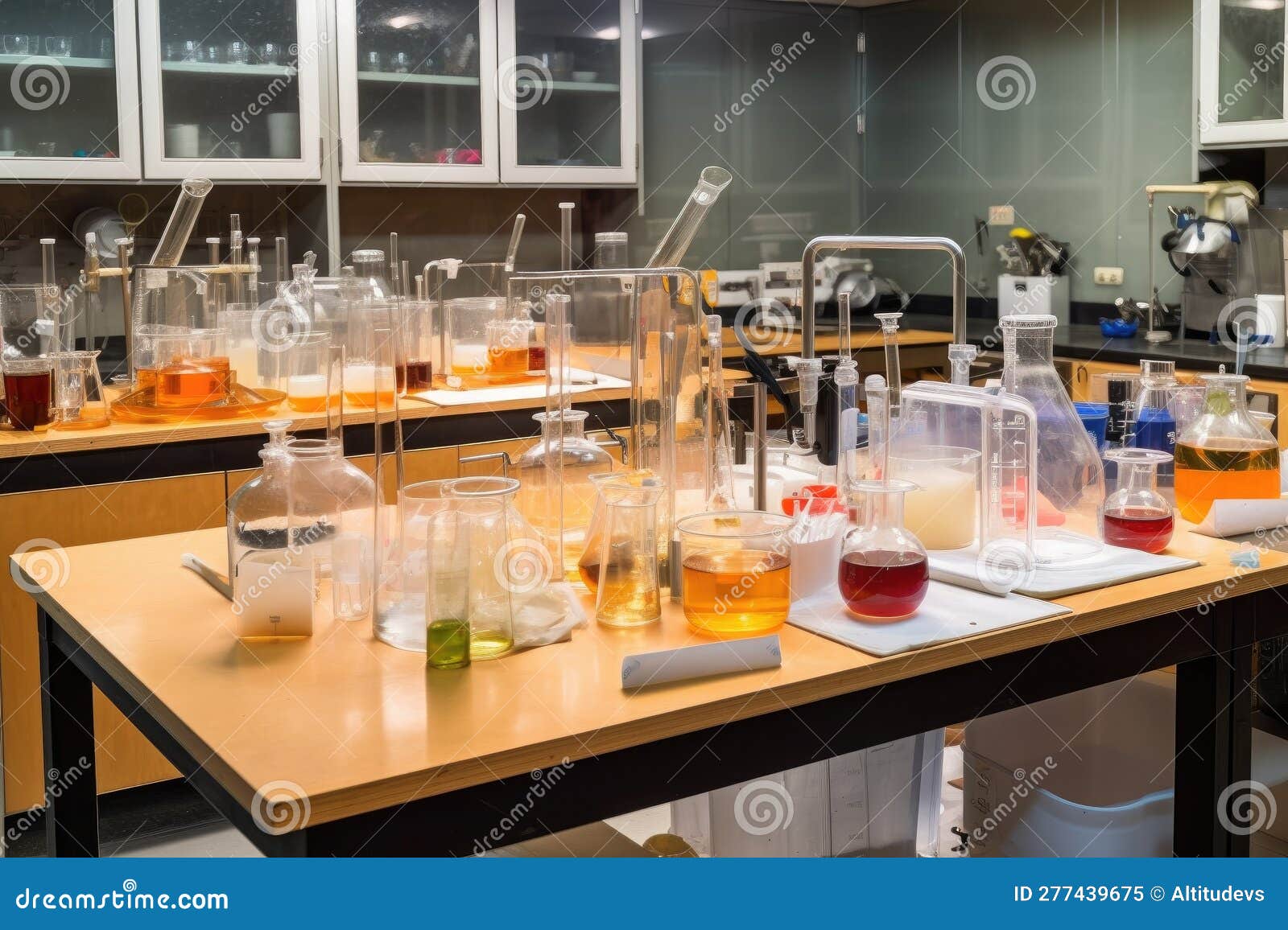 Science Lab, with Equipment and Supplies Ready for Experiment Stock ...