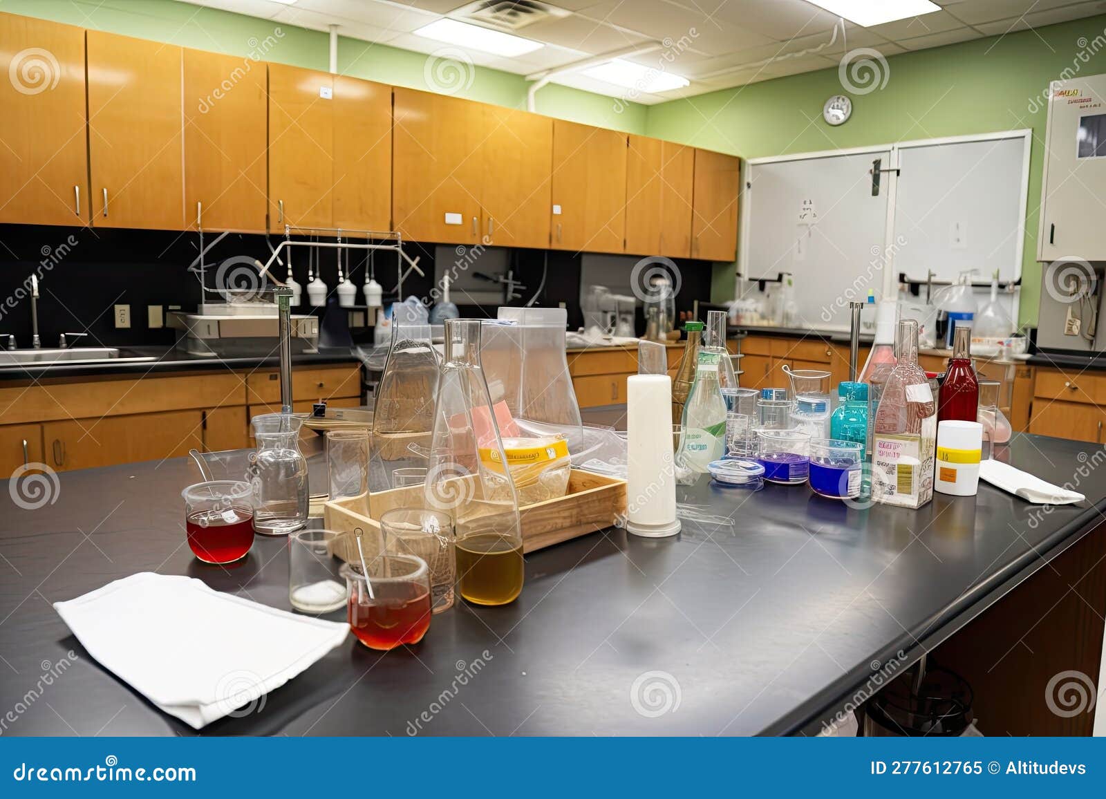 Science Lab, with Equipment and Supplies Ready for Experiment Stock ...