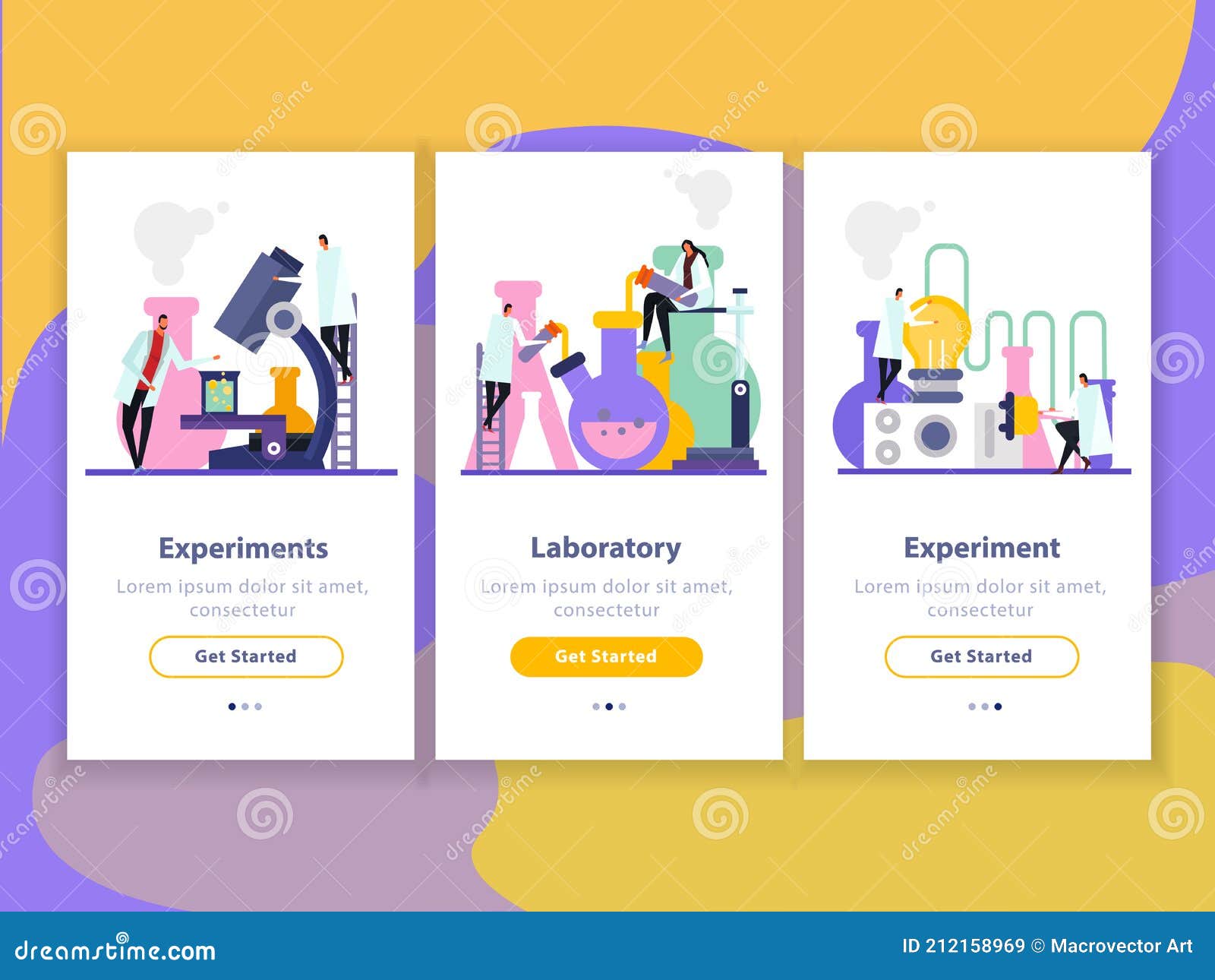 Science Lab Flat Banners stock vector. Illustration of banner - 212158969