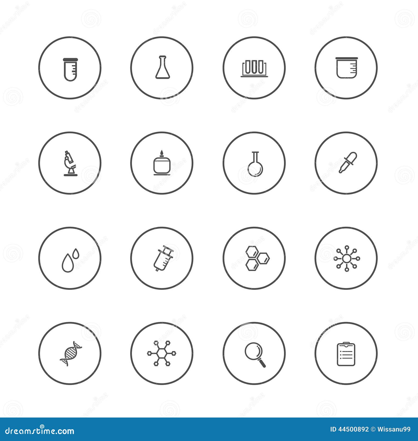 Science and lab icons stock vector. Illustration of microscope - 44500892