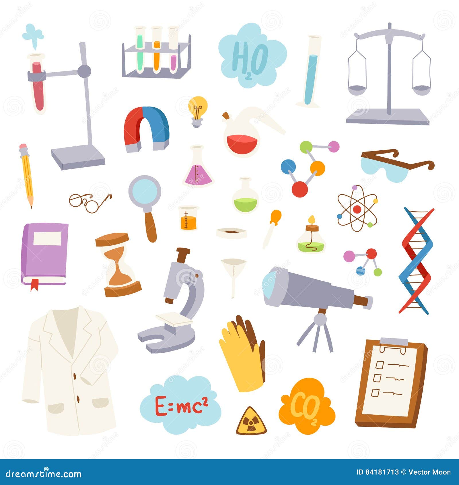Science Lab Icons Vector Illustration. Stock Vector - Illustration of ...