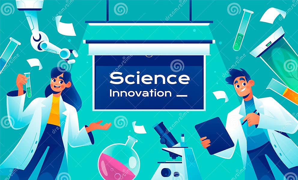Science Lab Illustration in Gradient Style Stock Illustration ...