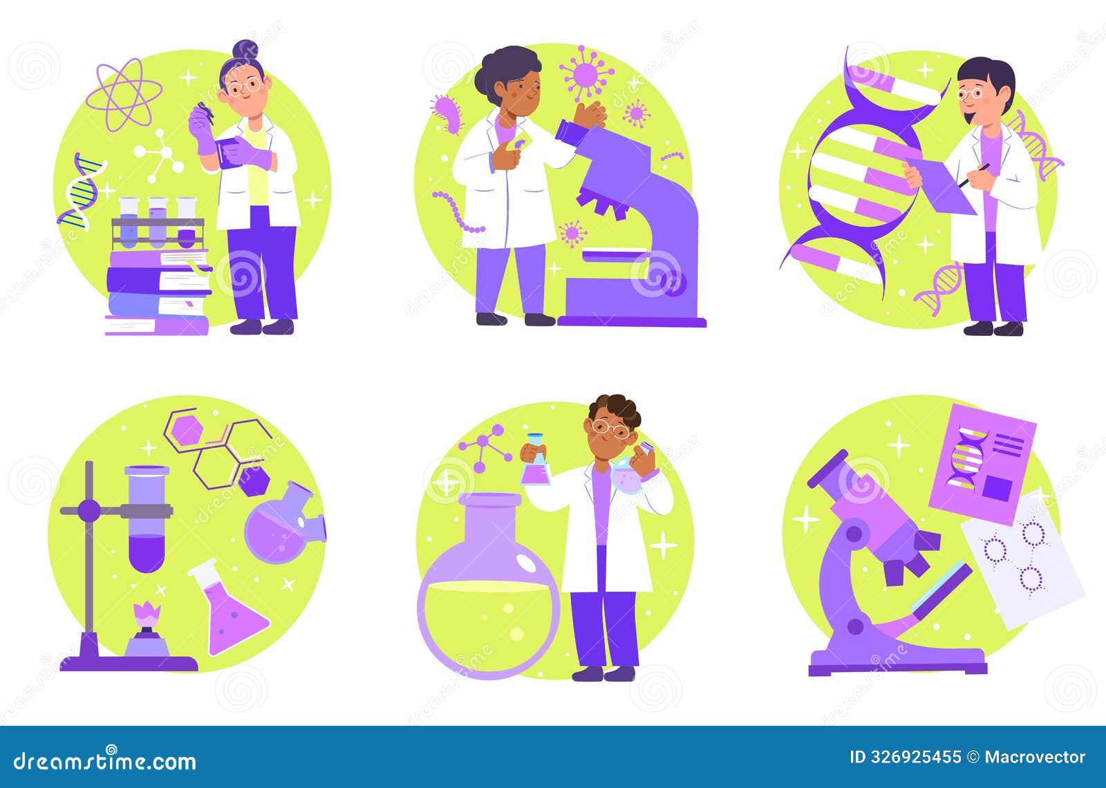 Science Lab Illustrations in Flat Design Stock Illustration ...
