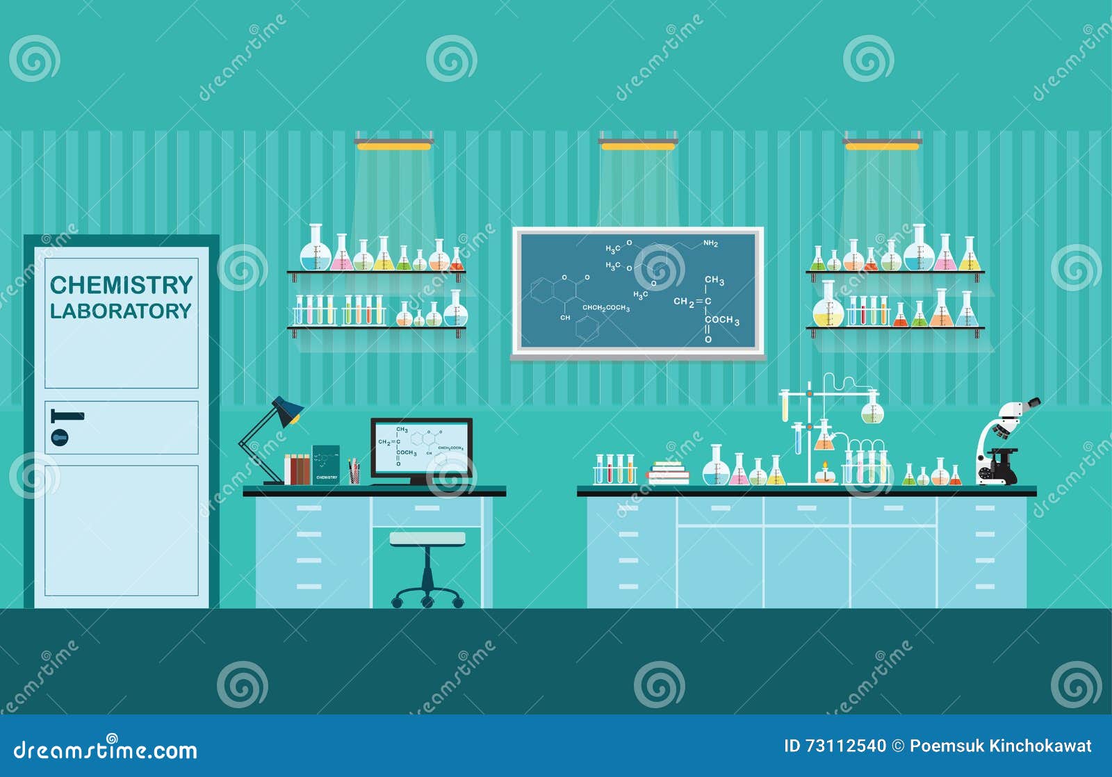 Science Lab Interior or Laboratory Room. Stock Vector - Illustration of ...
