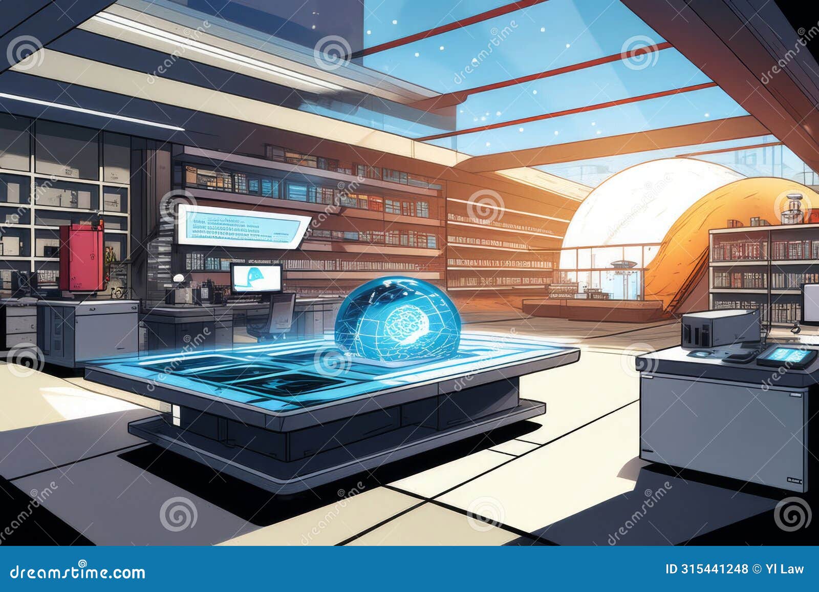 Science Lab Interior with Modern Equipment and Technology Stock ...