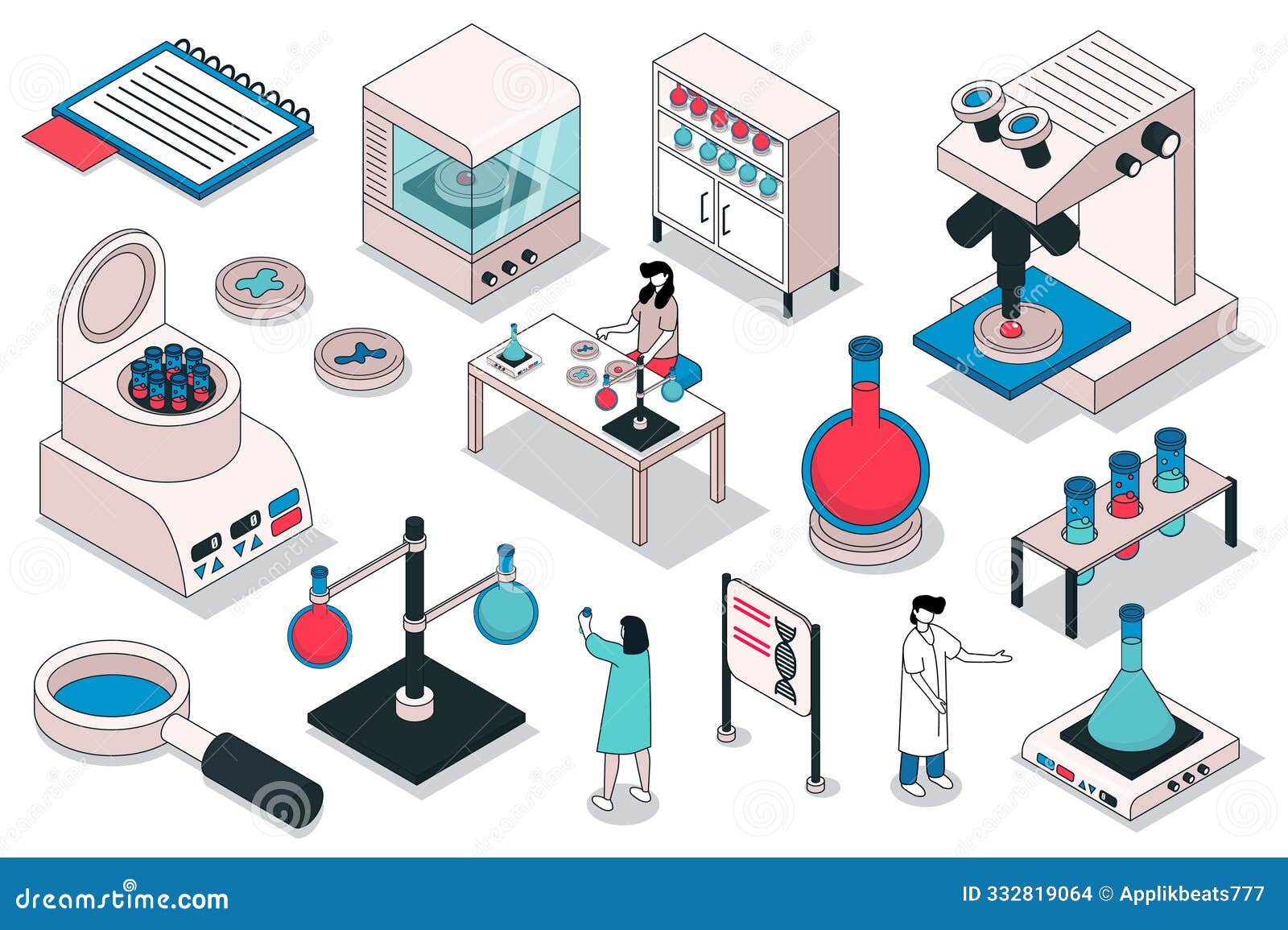 Science Lab Isometric Elements Stock Vector - Illustration of object ...