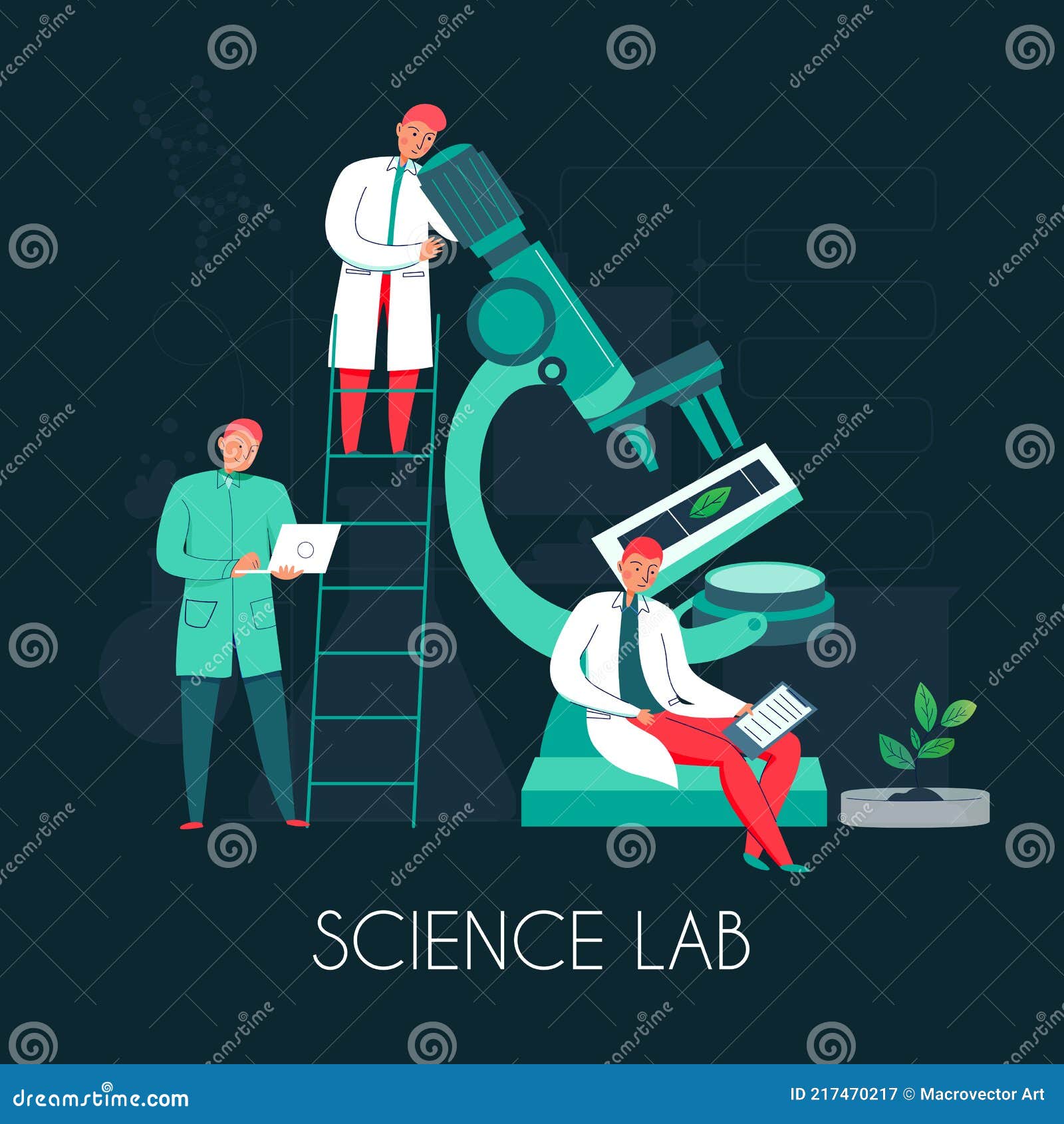 Science Lab People Composition Stock Vector - Illustration of emblem ...