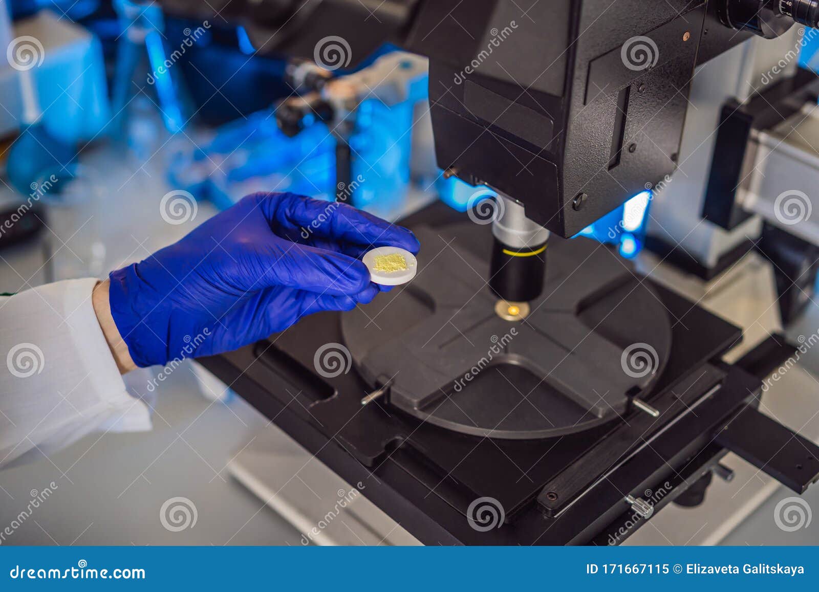 Science Lab Research Safe of New Drugs, Microscope and Pills ...