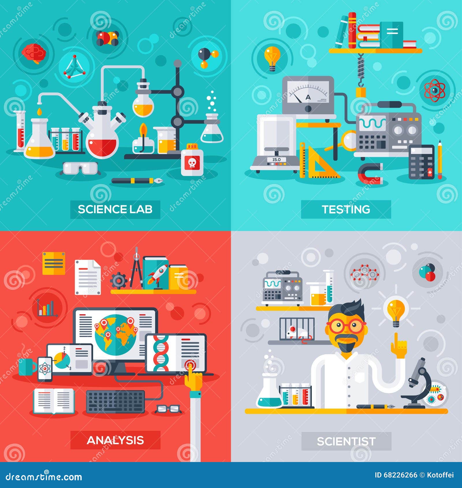 Science Lab, Testing, Analysis, Scientist. Stock Vector - Illustration ...