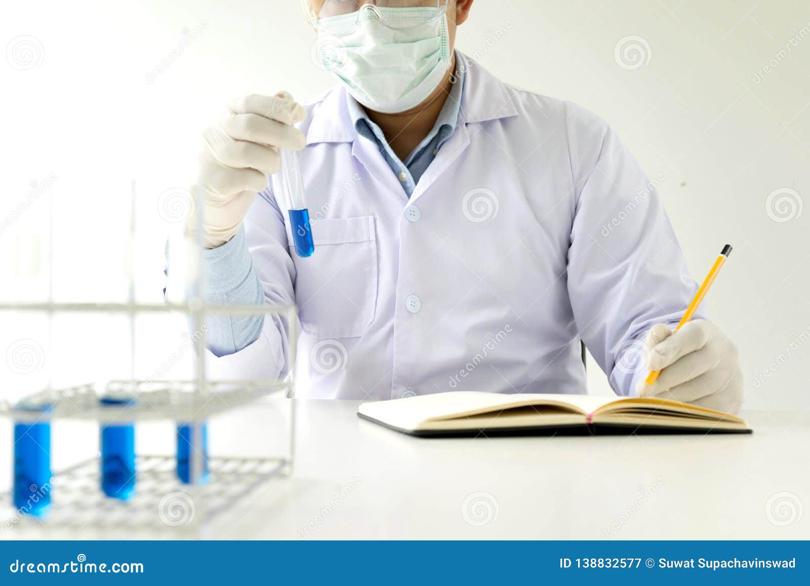 In Science Lab Working Test the Chemical Stock Image - Image of glass ...