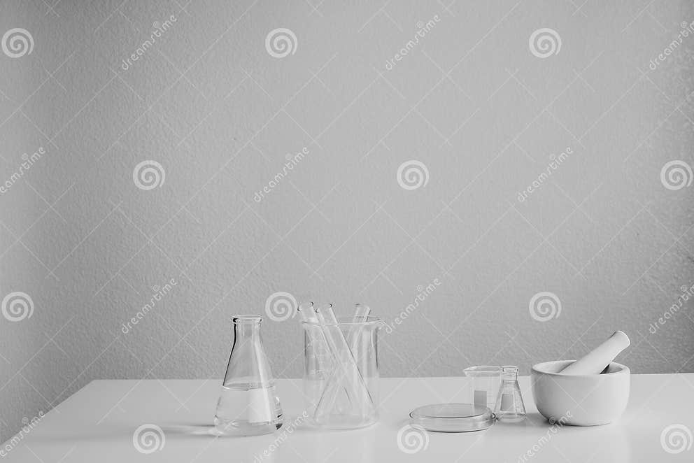 Science Laboratory Background . Clean and White Stock Image - Image of ...
