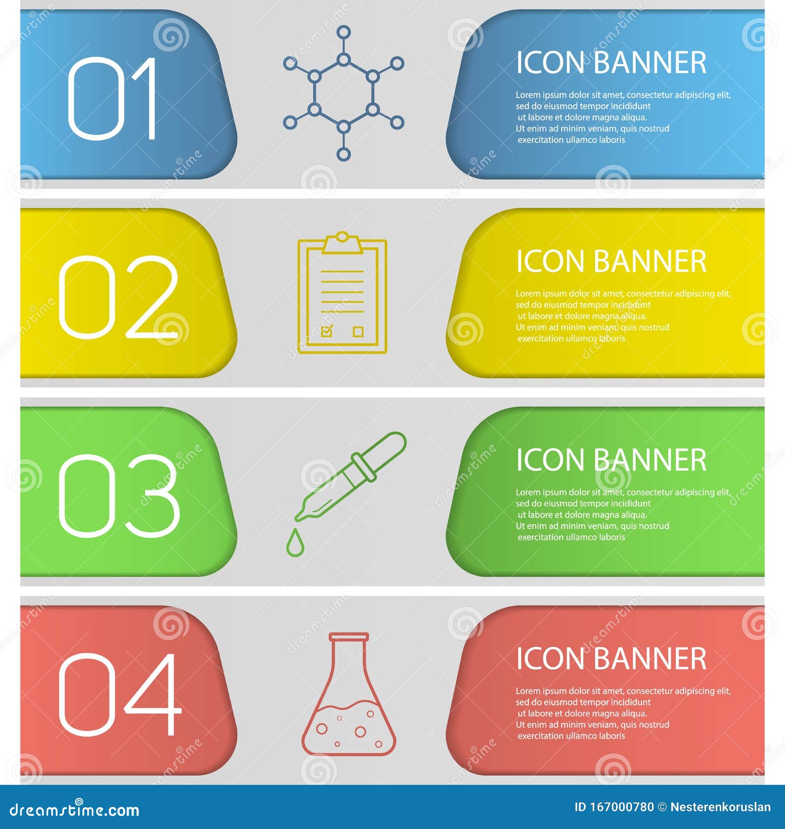 Science Laboratory Banner Templates Set Stock Vector - Illustration of ...