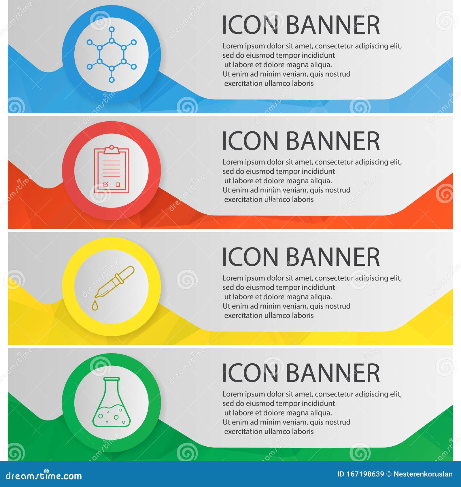 Science Laboratory Banner Templates Set Stock Vector - Illustration of ...