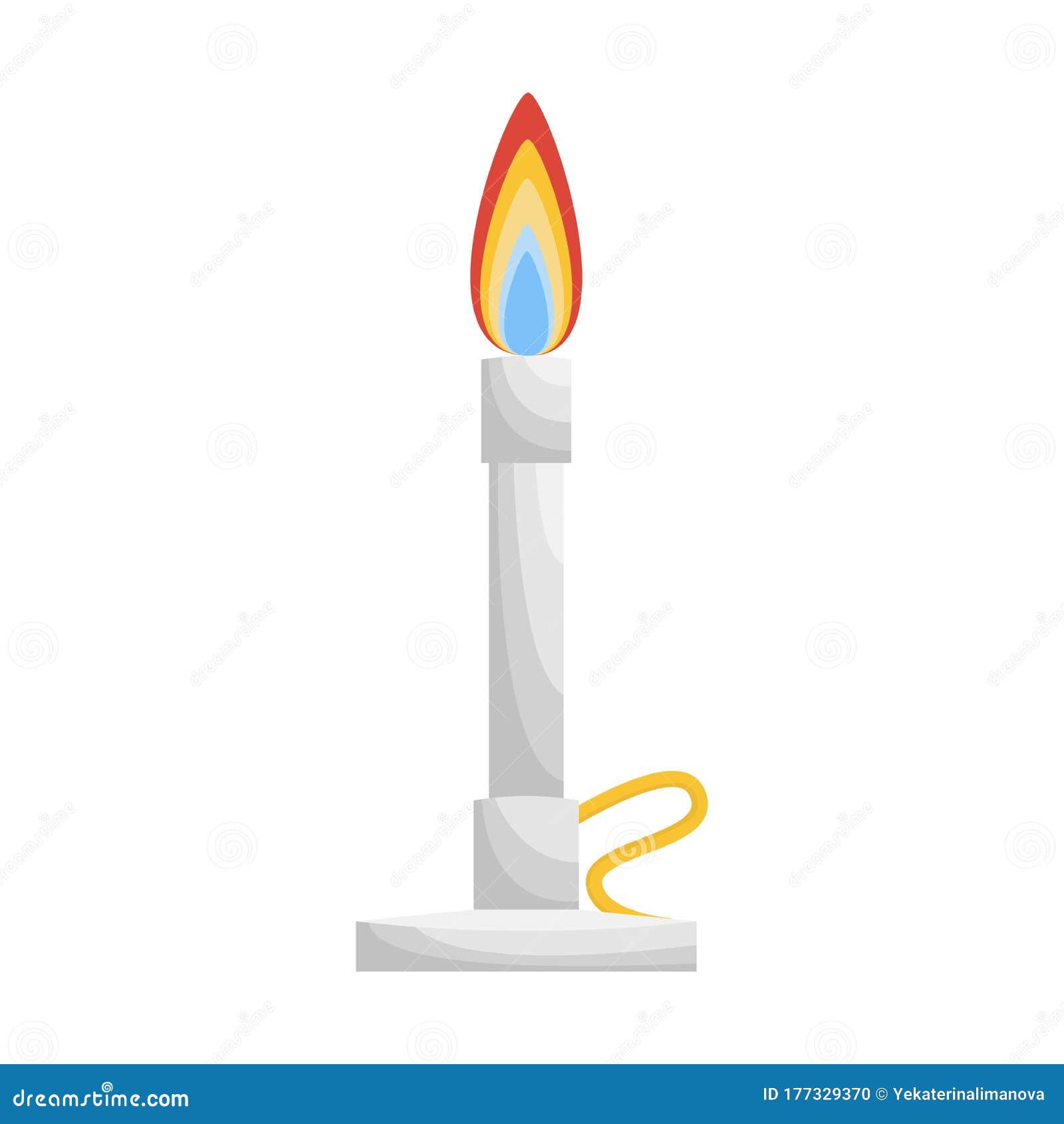 Science Laboratory Bunsen Burner Equipment. Stock Vector - Illustration ...