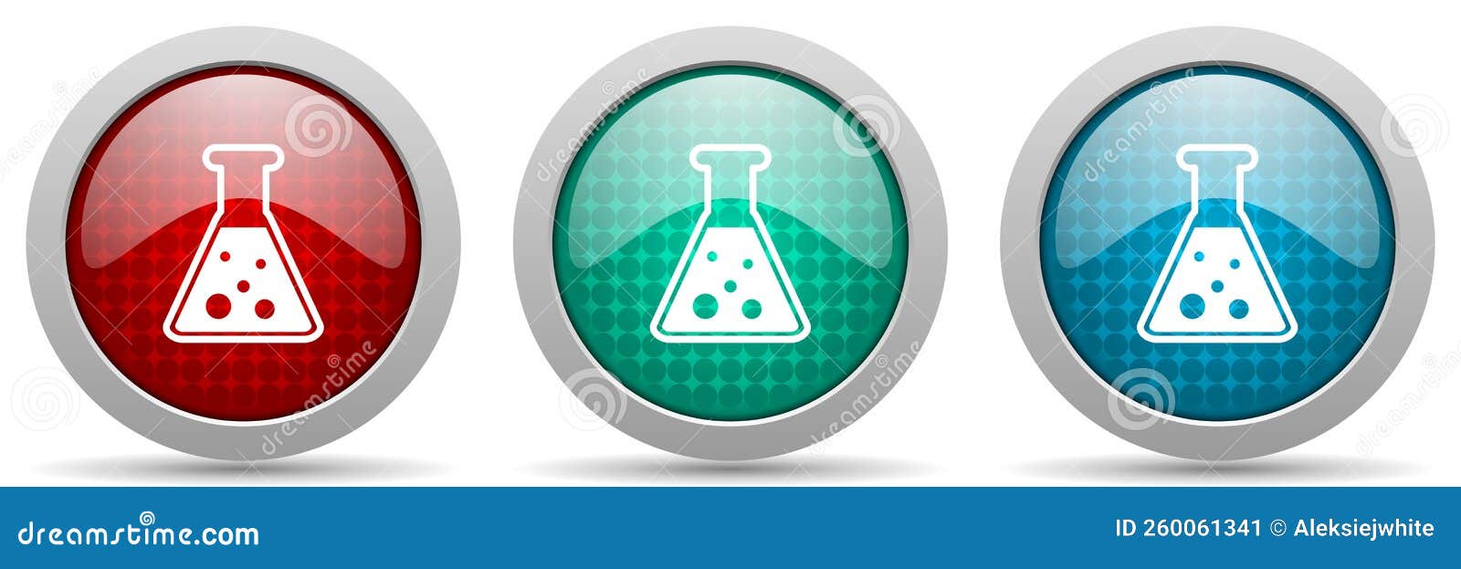 Science, Laboratory, Chemistry Vector Icon Set, Glossy Web Buttons ...