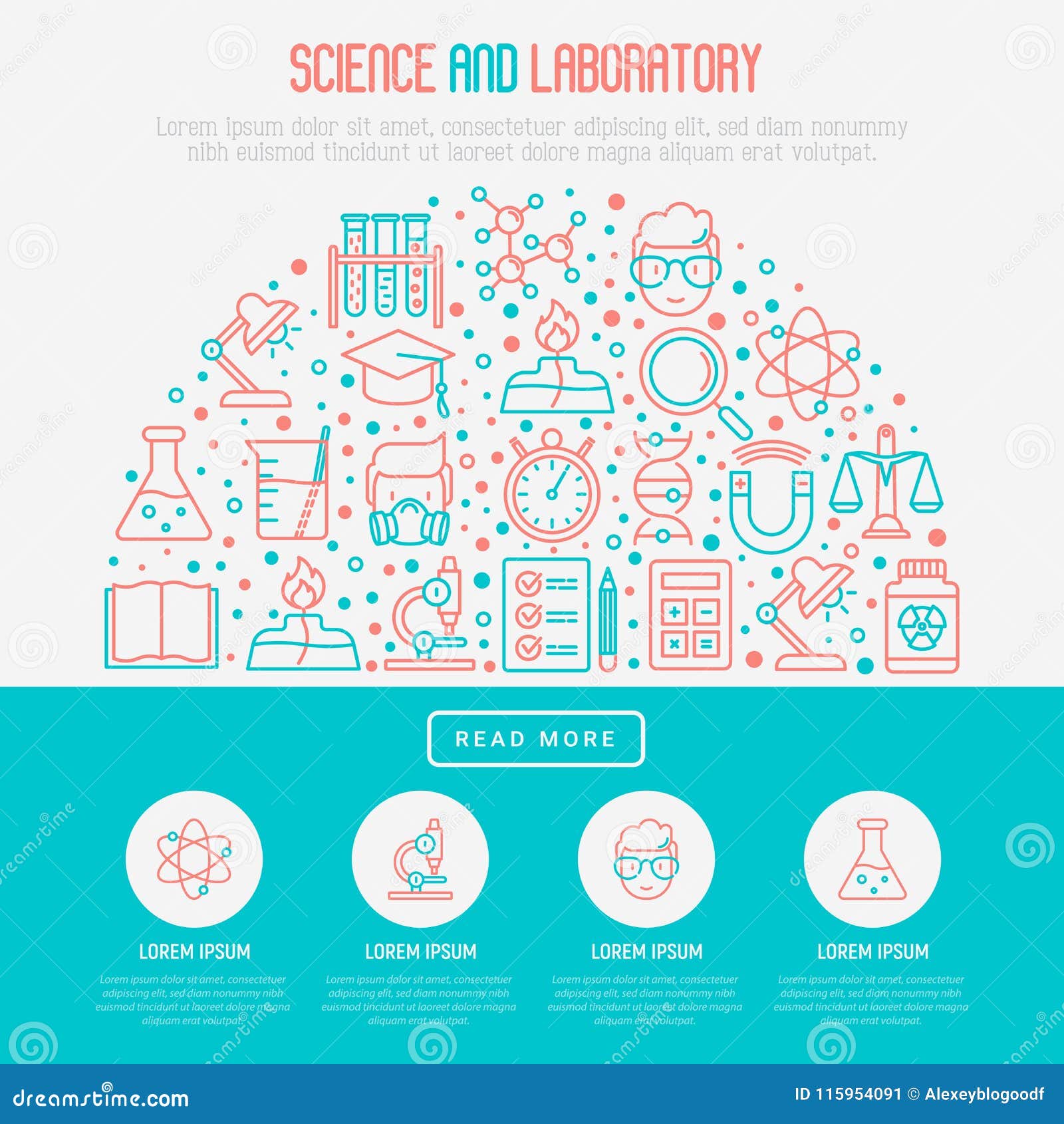 Science and Laboratory Concept in Half Circle Stock Vector ...